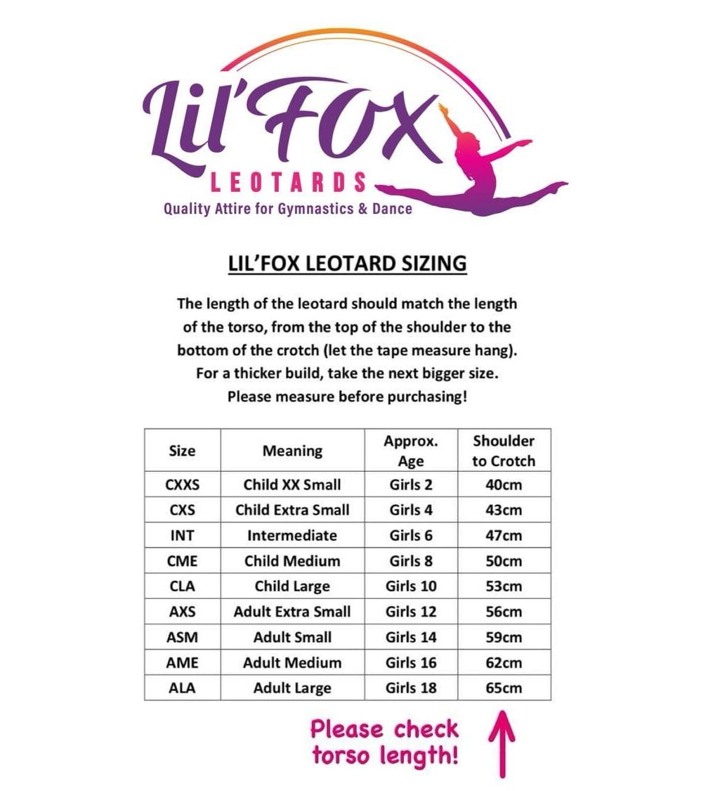 Lil'Fox Leotards for girls gymnastics dance tumbling