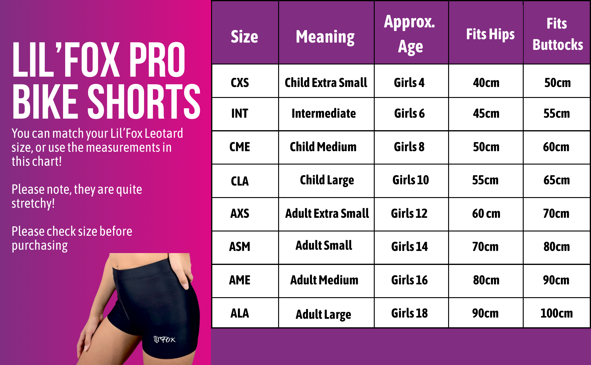 Lil'Fox Leotards shiny foil mystique pro bike shorts
