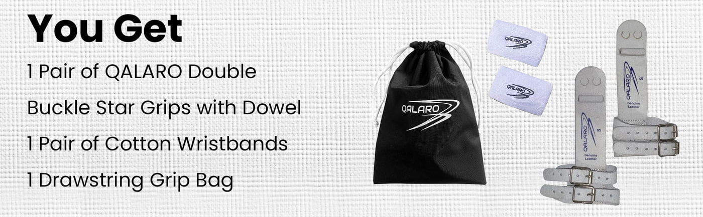 Qalaro Double Buckle Grips for Girls Gymnastics