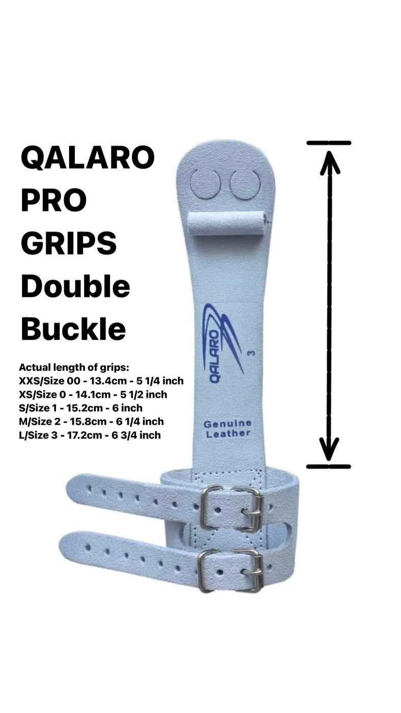 Qalaro Pro Double Buckle Hand Grips for Girls Gymnastics Bars Gloves