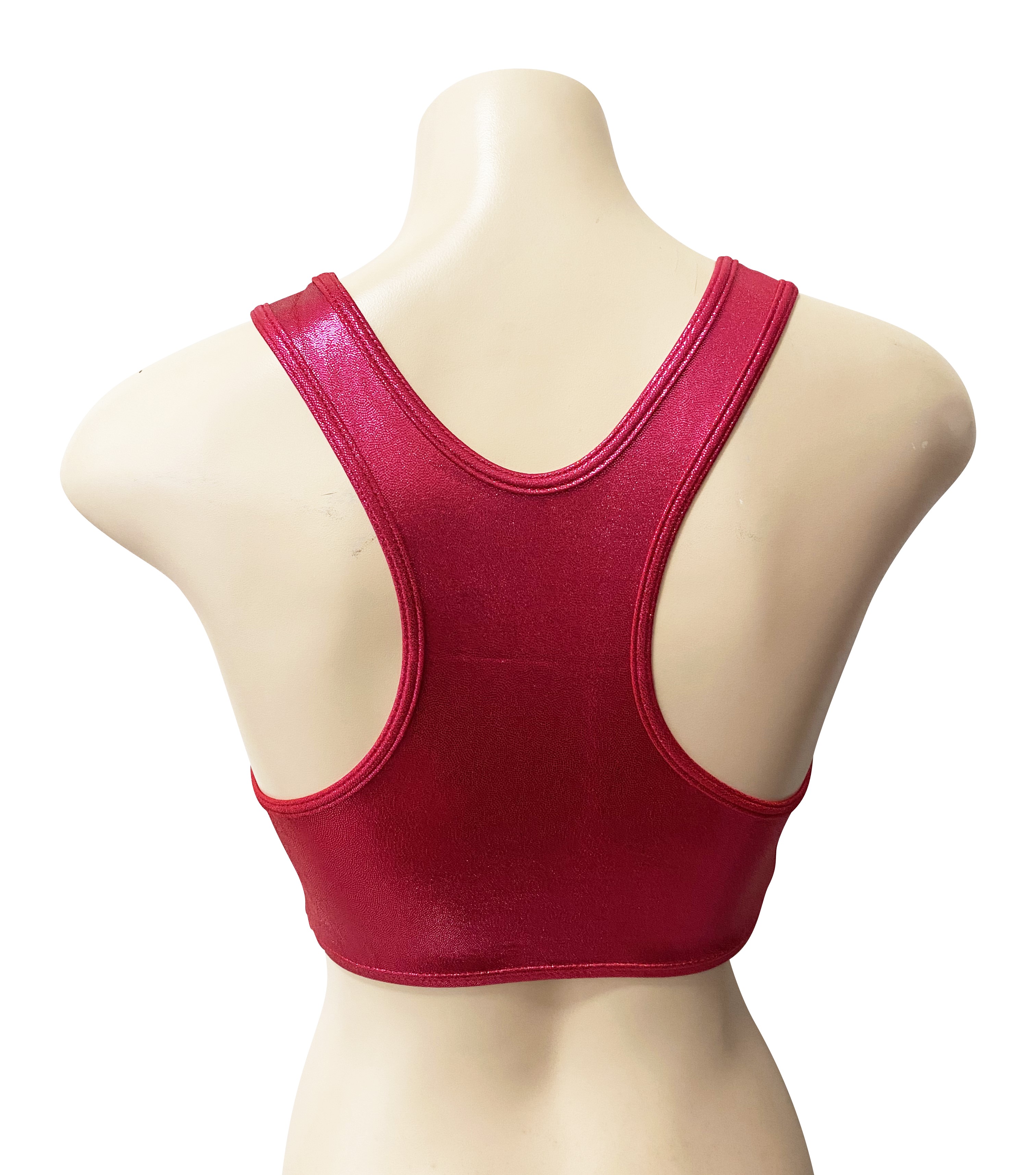 BERRY SHINY FOIL CROP TOP